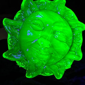 Uranium Cast Glass Sun Paperweight Green - Etsy