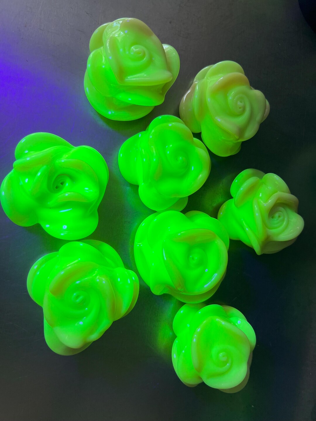Burmese’s Uranium Glass Rose Mini Figurine - Etsy