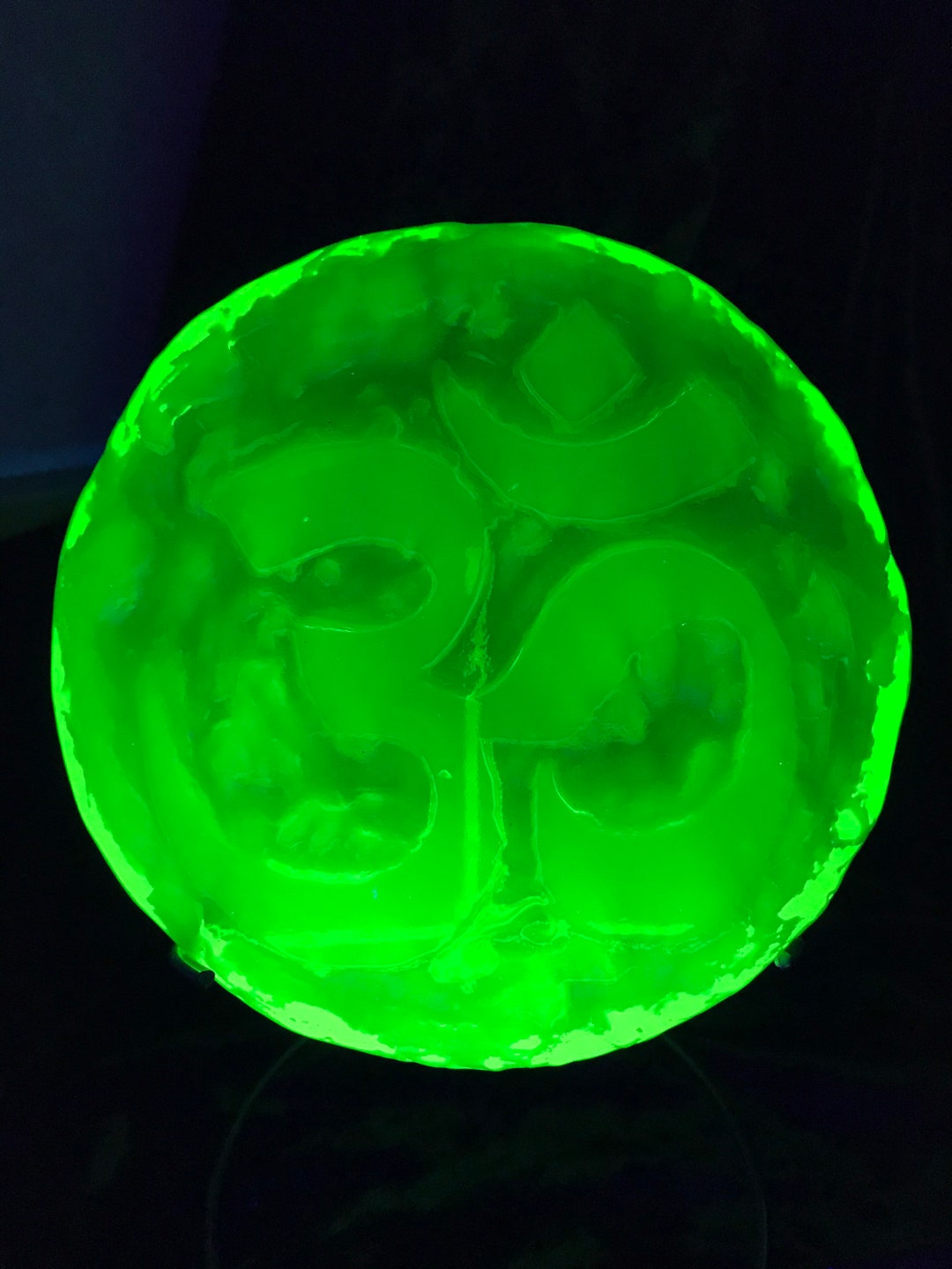 Uranium Cast Glass Om - Etsy