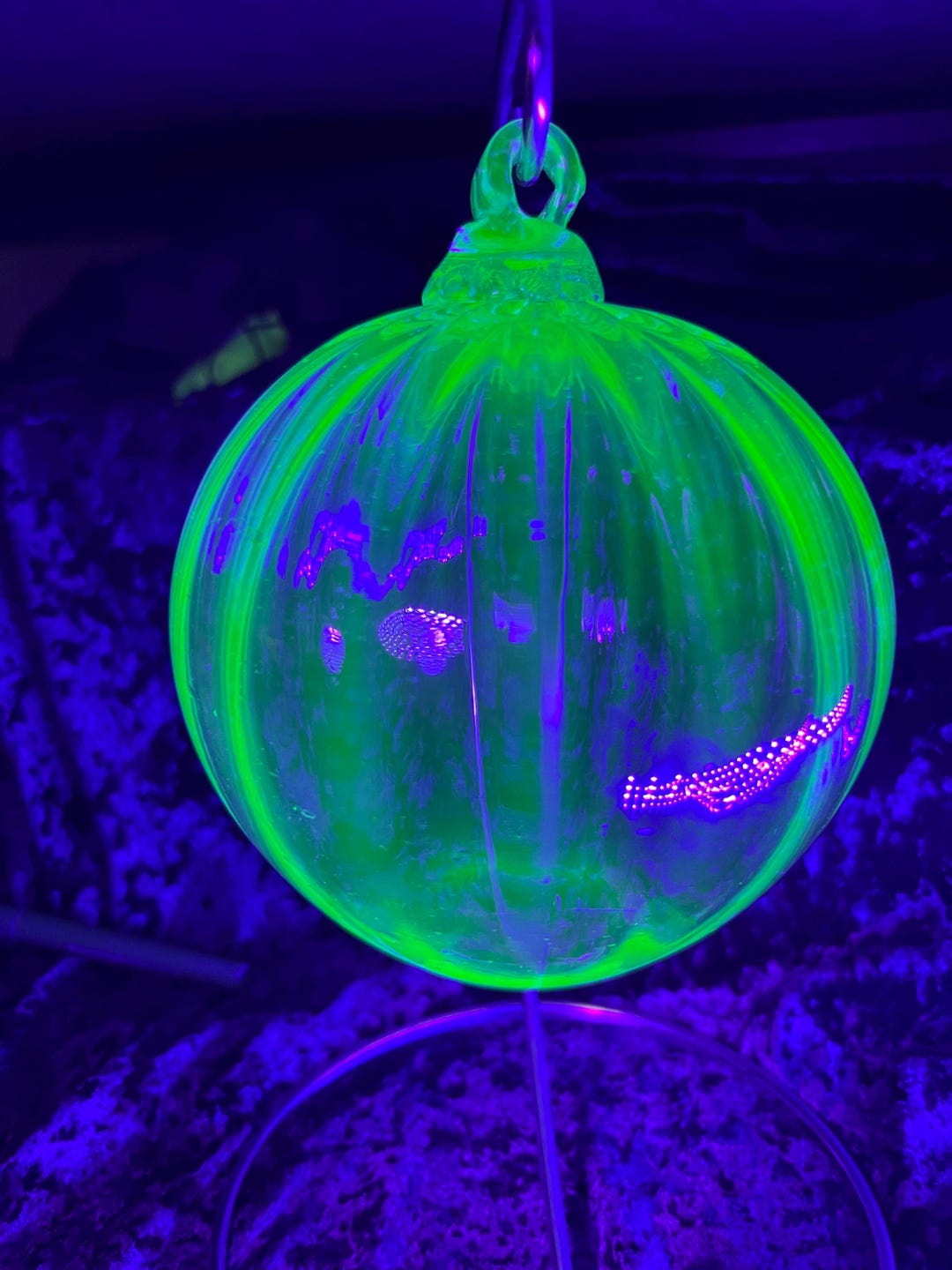 Hand Blown Aqua Blue Uranium Glass Ornaments - Etsy