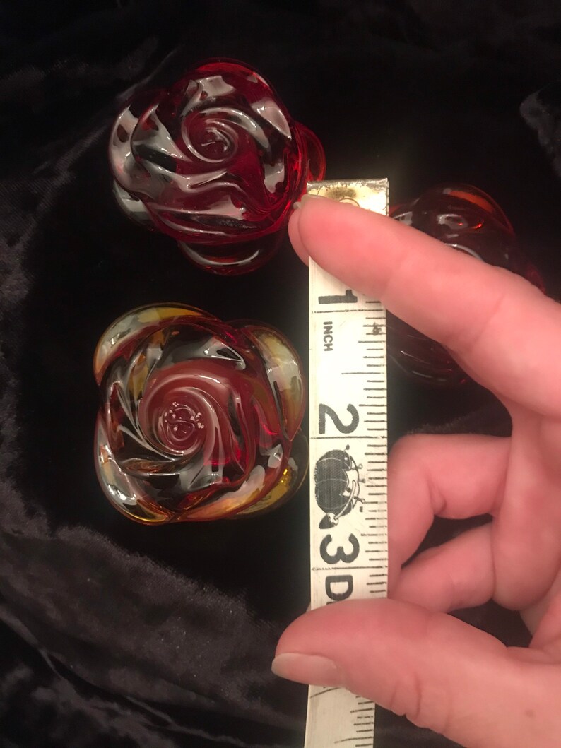 Hand Blown Glass Rose Figurine - Etsy