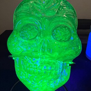 Uranium Glass Skull (crystal Green) - Etsy