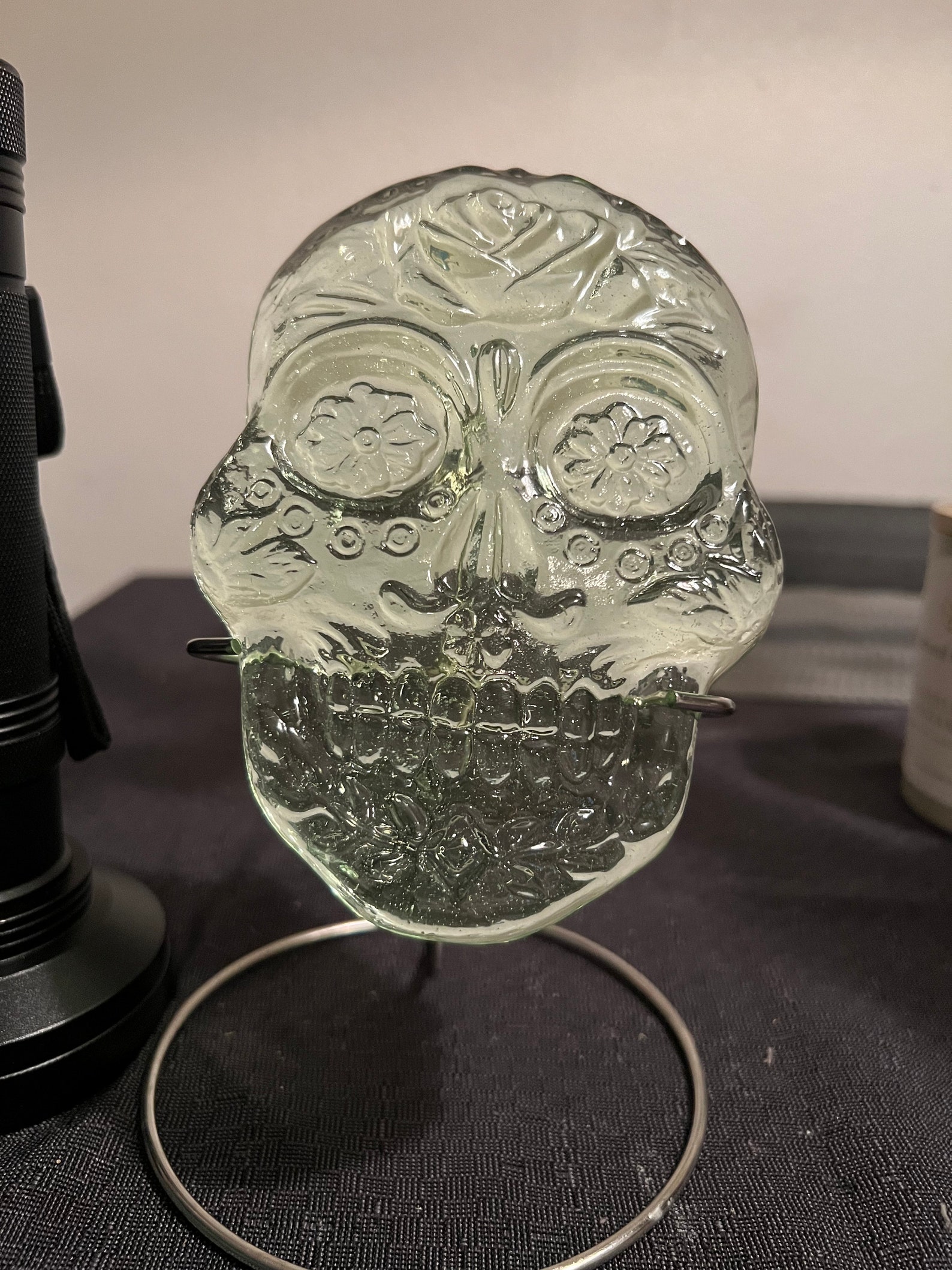 Uranium Glass Skull (crystal Green) - Etsy