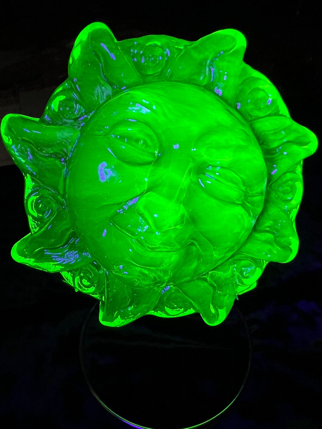 Uranium Cast Glass Sun Paperweight Green - Etsy