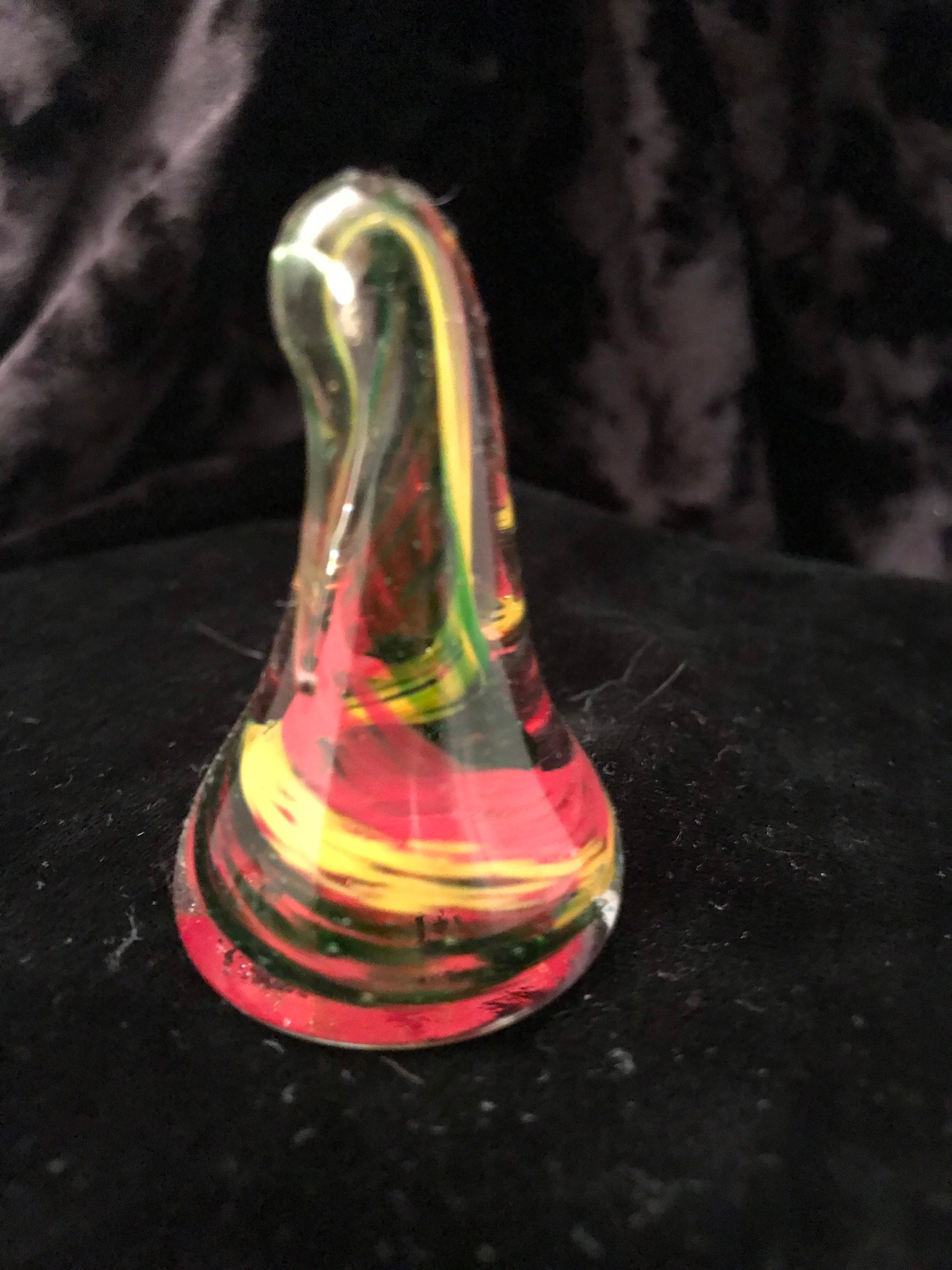 Hand Blown Glass Ring Holder Gold Green & Red | Etsy