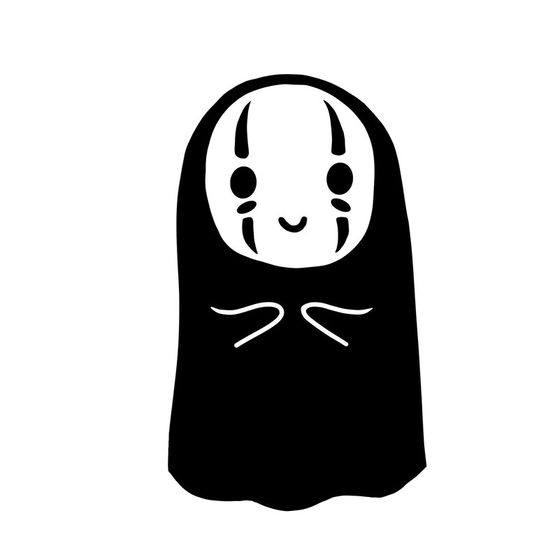 Chibi No Face | Car Decal | Bumper Sticker | Black | Vinyl Decal | Gift ...