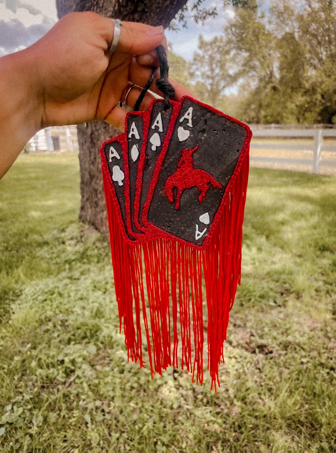 Cowboy Playing Cards Western Bronco Glitter Car Freshie Air Freshener ...