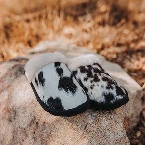 Genuine Cowhide Western Slippers House Shoes - Etsy