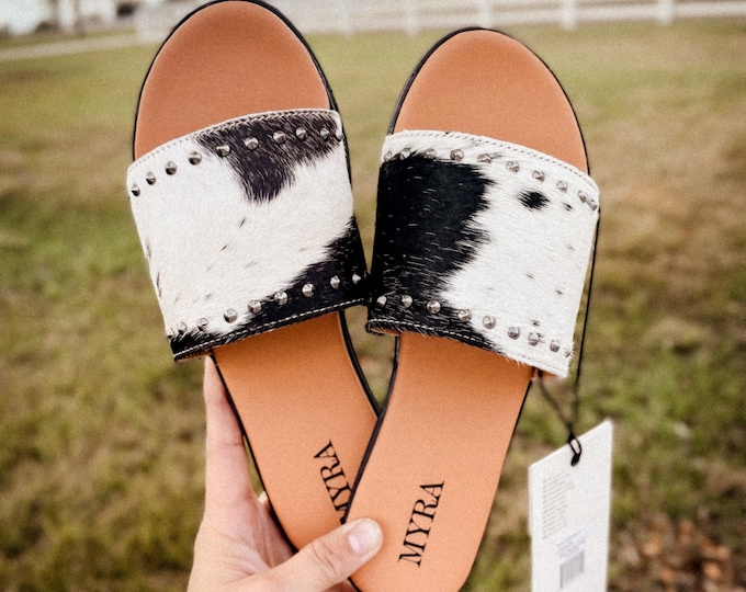 Genuine Cowhide Western Sandals Outdoor Flipflops Flats Footwear - Etsy