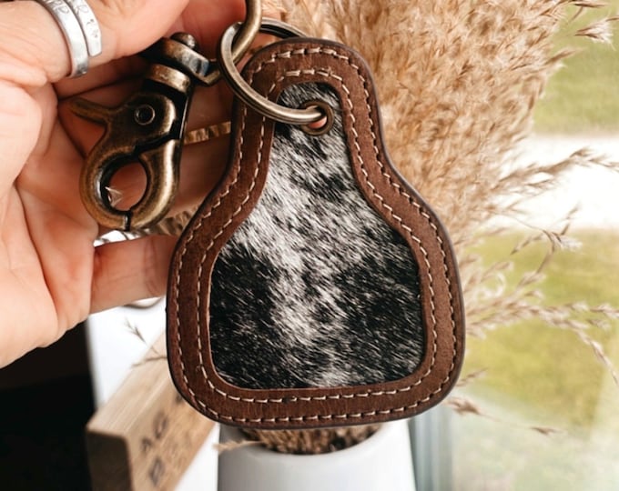 Genuine Cowhide & Tooled Leather Key Ring / Key Chain - Etsy