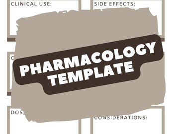 Digital Download Pharmacology Template for Patient Medication Cards - Etsy