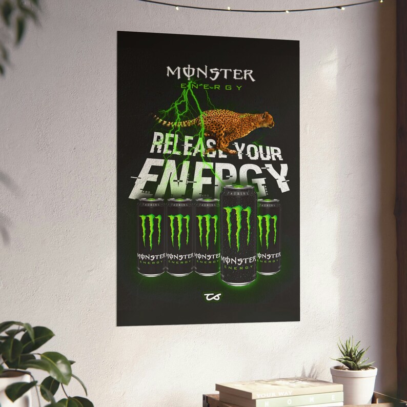 MONSTER ENERGY Drink Poster Wall Art College Room Decor Graphic Poster ...
