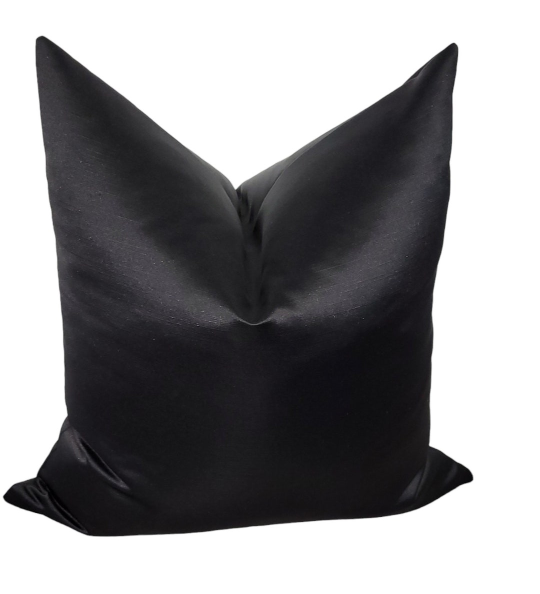 Solid Jet Silk Satin Black Pillow Cover Black Satin Pillow Cover ...