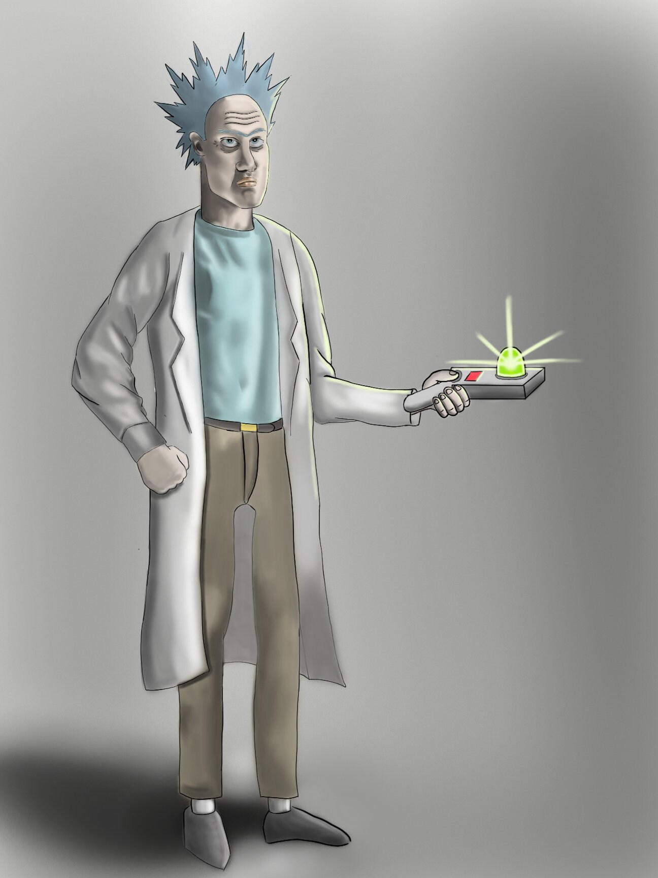 Realistic Rick print | Etsy