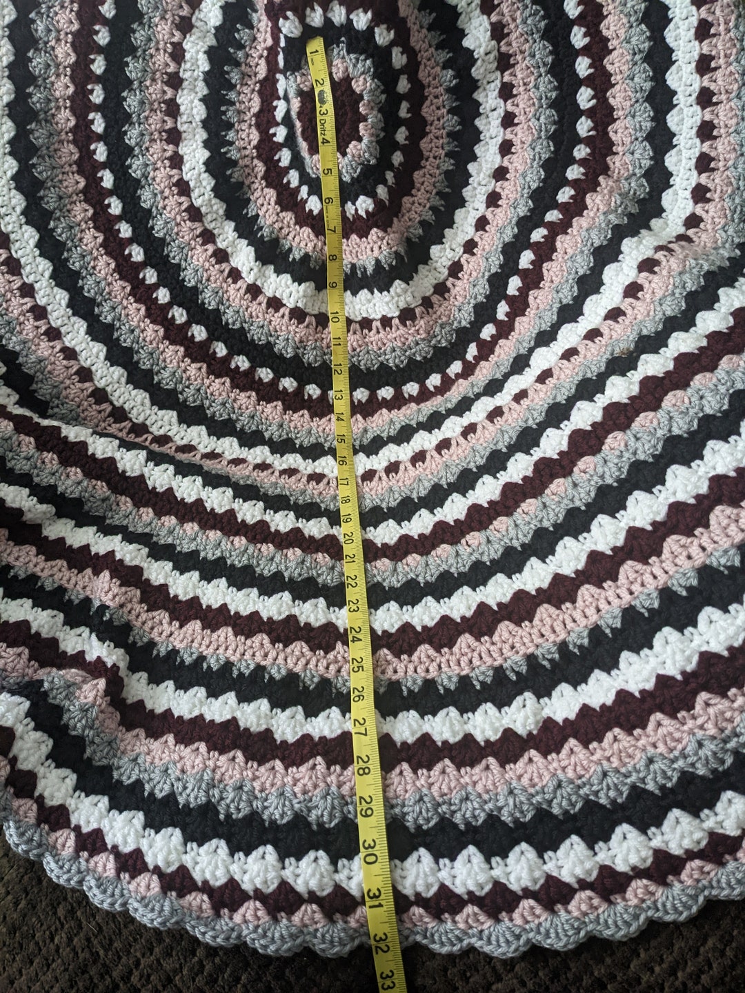 Maroon Gray White Mandela Afgan - Etsy