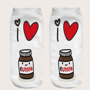 Guitar Nutella Puzzle Crazy Socks Funny Socks Cute Socks Girls Socks ...