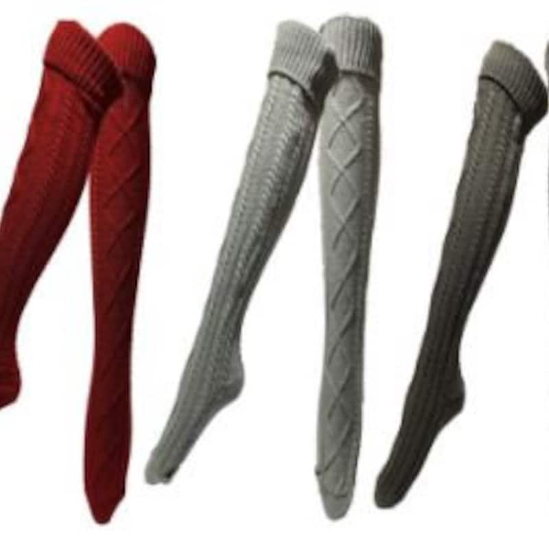 Red Thigh High Socks Knee - Etsy