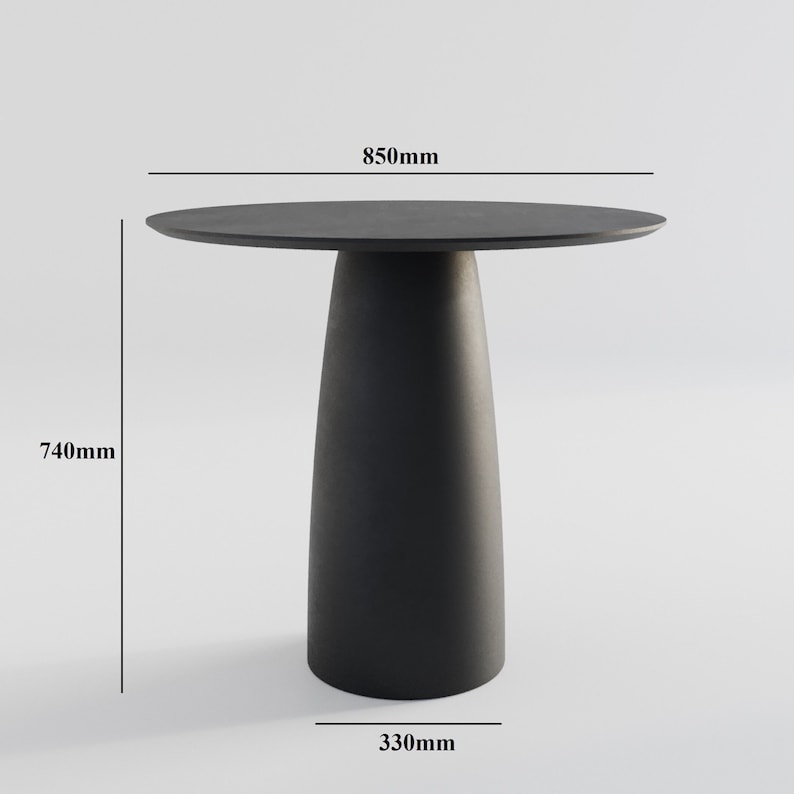 Kopar Round Black Lava Dining Table: Japandi Minimalist Design (d98) - Etsy