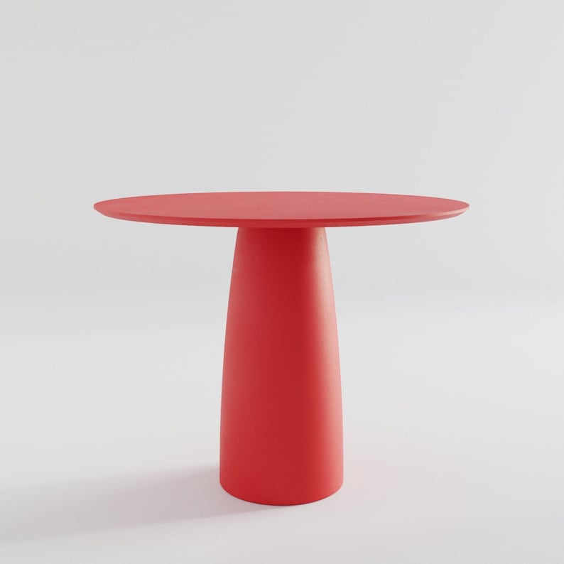 Red Round Dining Table: Modern Space-saving Design (d98cm) - Etsy