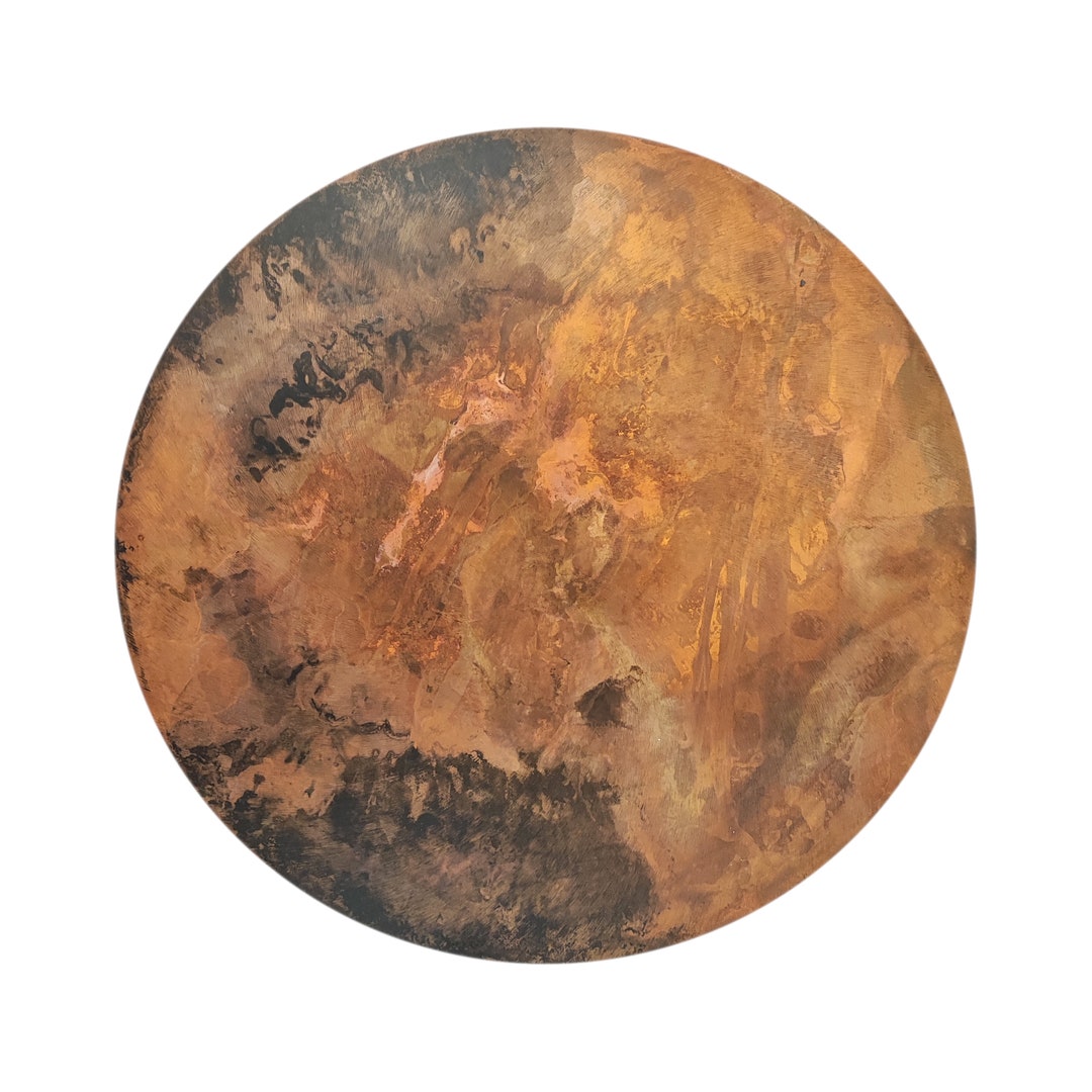 Handmade Aged Copper Tabletop: Round Dining or Coffee Table (38.6 Inch ...