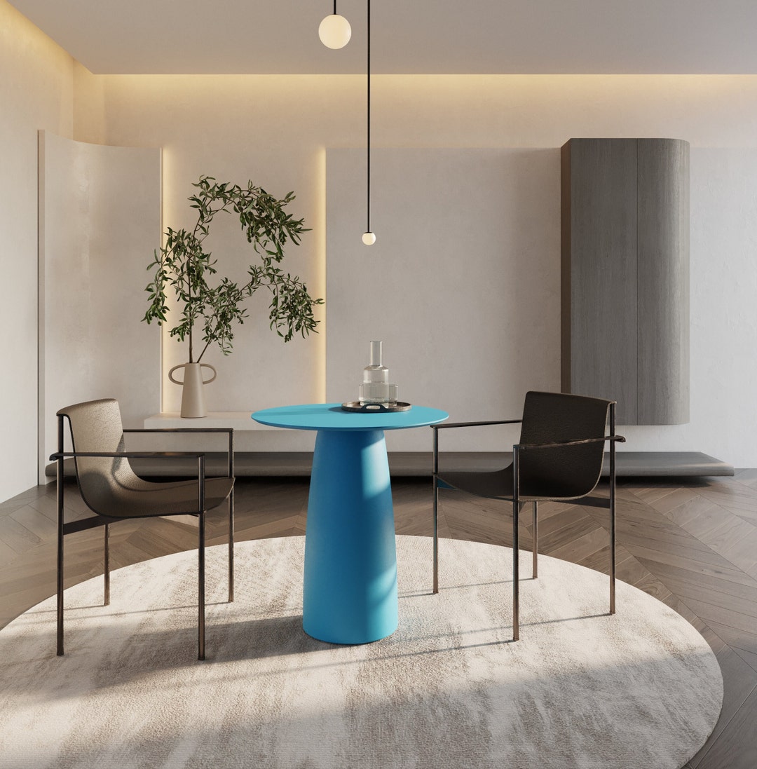 Kopar Round Baby Blue Color Dining Table D690mm - Etsy