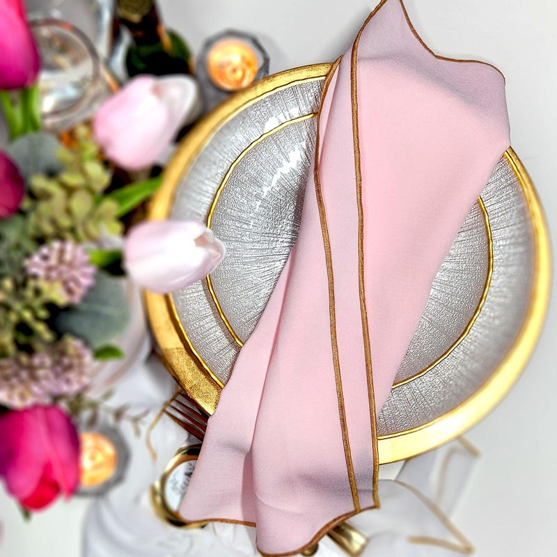 Pink and Gold Table Cloth - Etsy