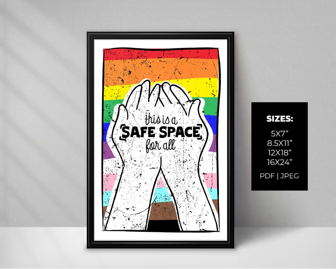 Safe Space Digital Download, LGBTQIA+, Printable, Wall Art, Classroom ...