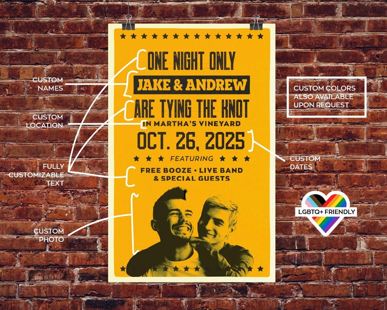 Customizable Vintage Rock Concert Style Wedding or Event Poster ...