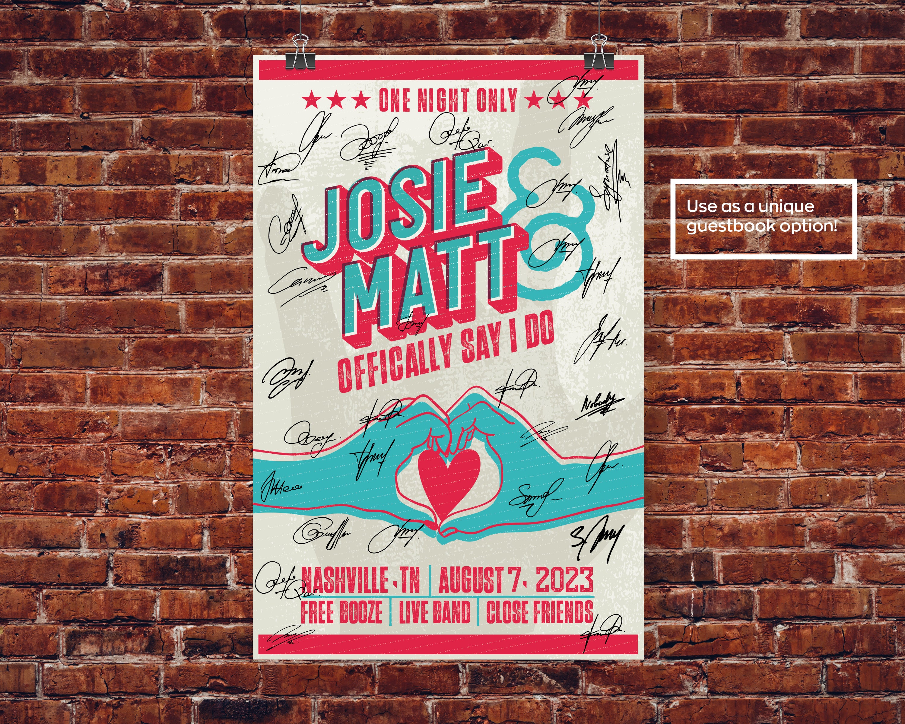 Customizable Letterpress Style Wedding / Concert Poster / Guest Book - Etsy