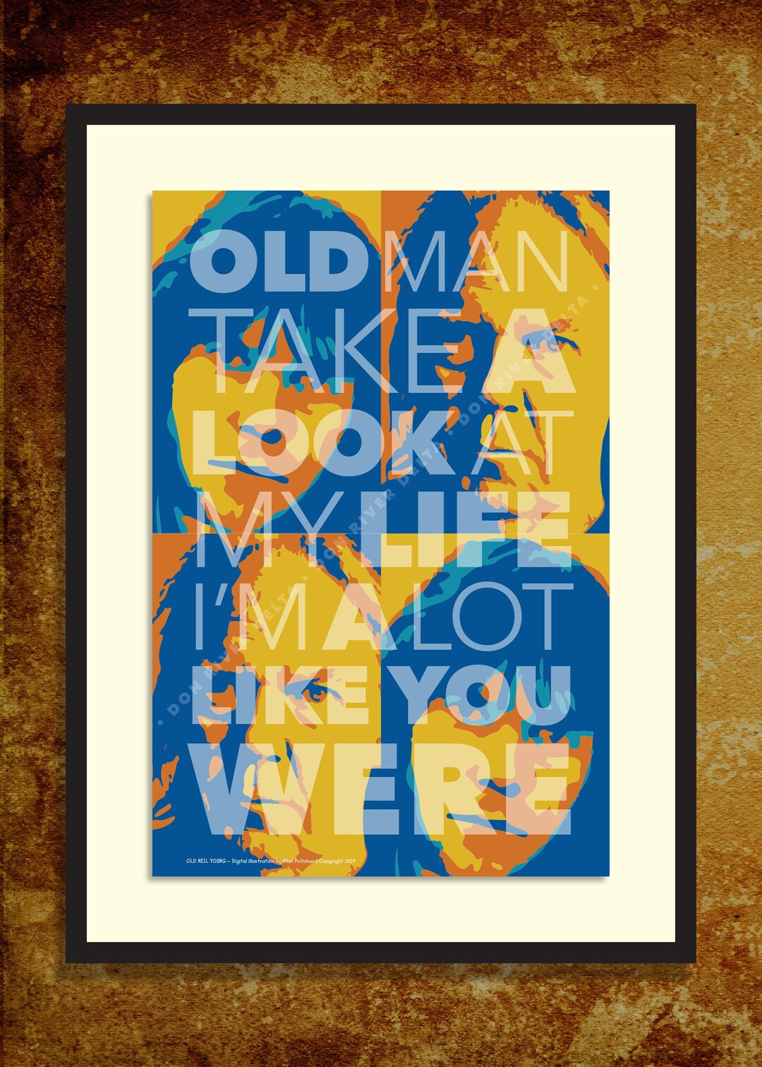 Neil Young Art Print, Digital Wall Art, Rock Music Poster - Etsy