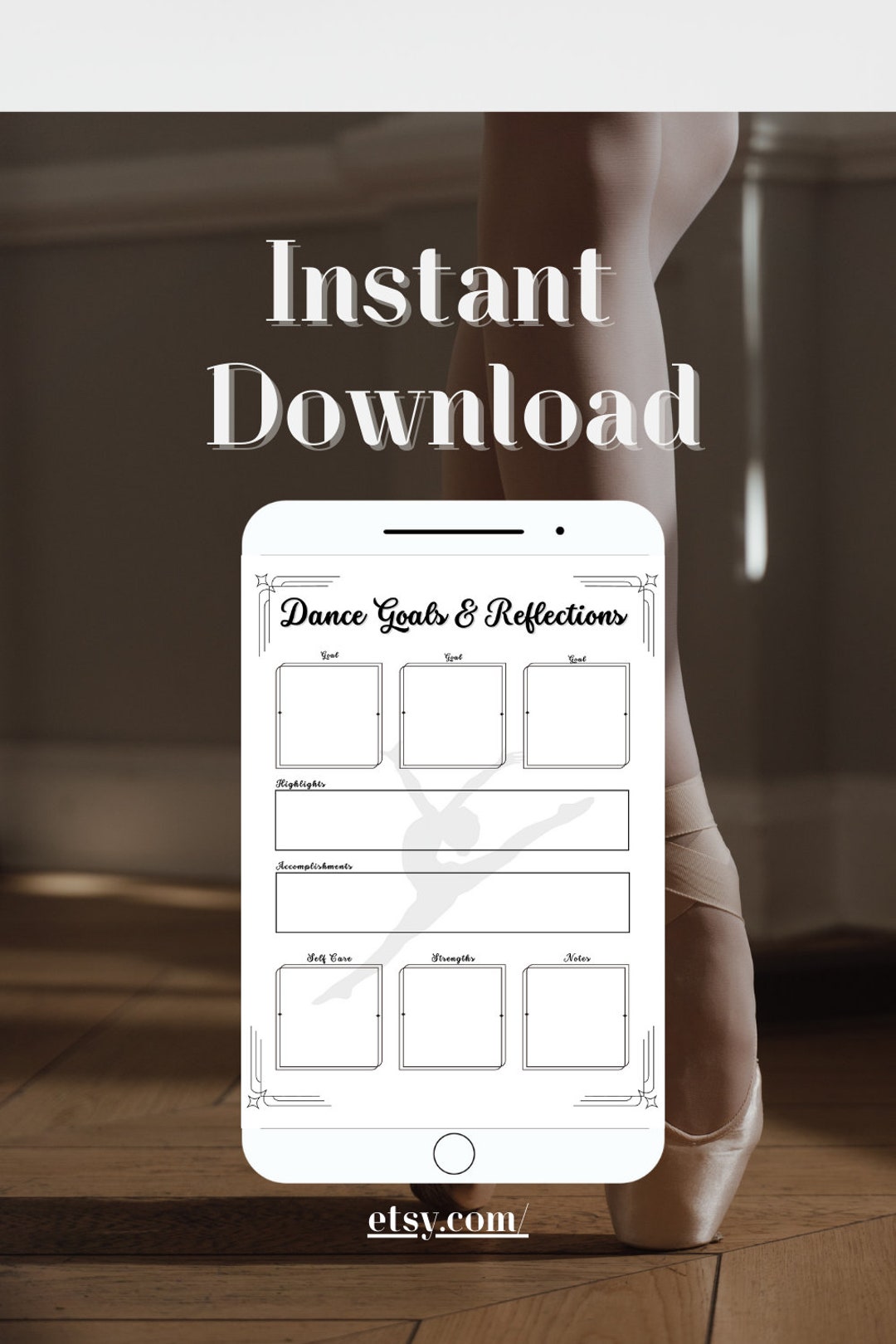 Printable Dance Goals and Reflections Page for Your Planner PDF - Etsy