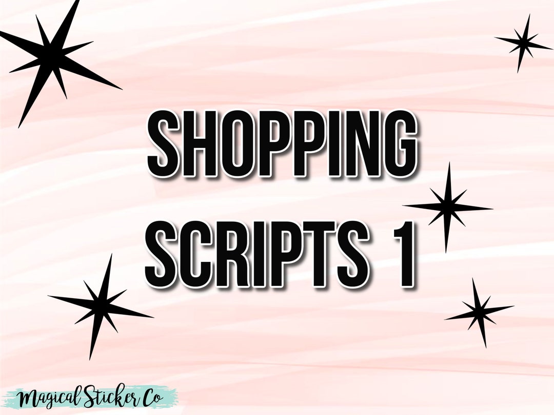 Shopping Scripts 1, Foil Planner Stickers - Etsy