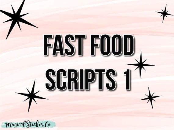 Fast Food Scripts 1 Foil Planner Stickers - Etsy