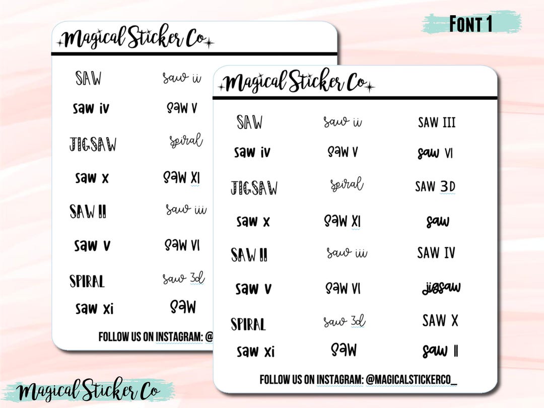 Saw Movie Bucket List, Foil Planner Stickers - Etsy