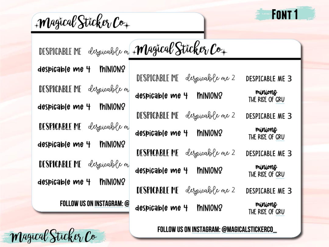 Minion Movie Bucket List, Foil Planner Stickers - Etsy