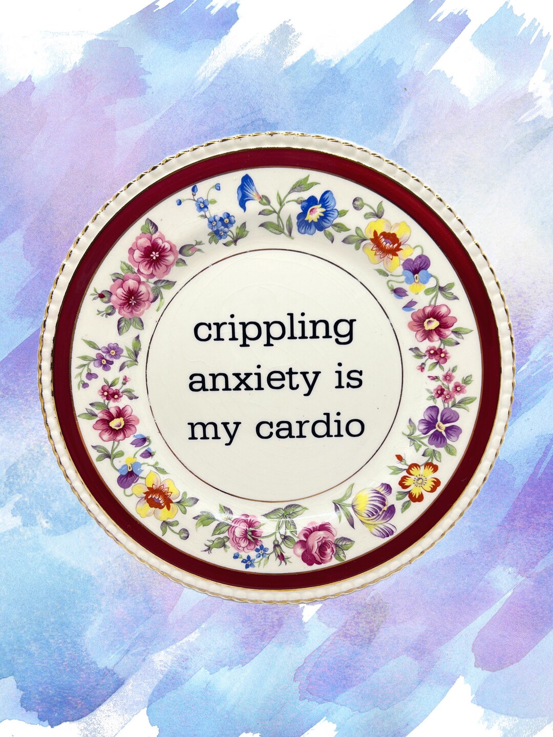 Décorative Cripling Anxiety de 20 cm (8 po.) | Assiette amusante à ...