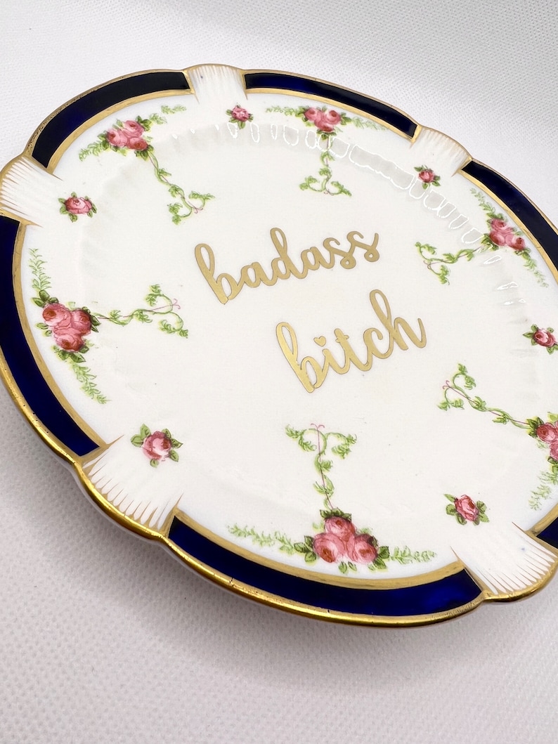 Badass Bitch 7 Decorative Plate Rude Home Art Profane Vintage Plate ...