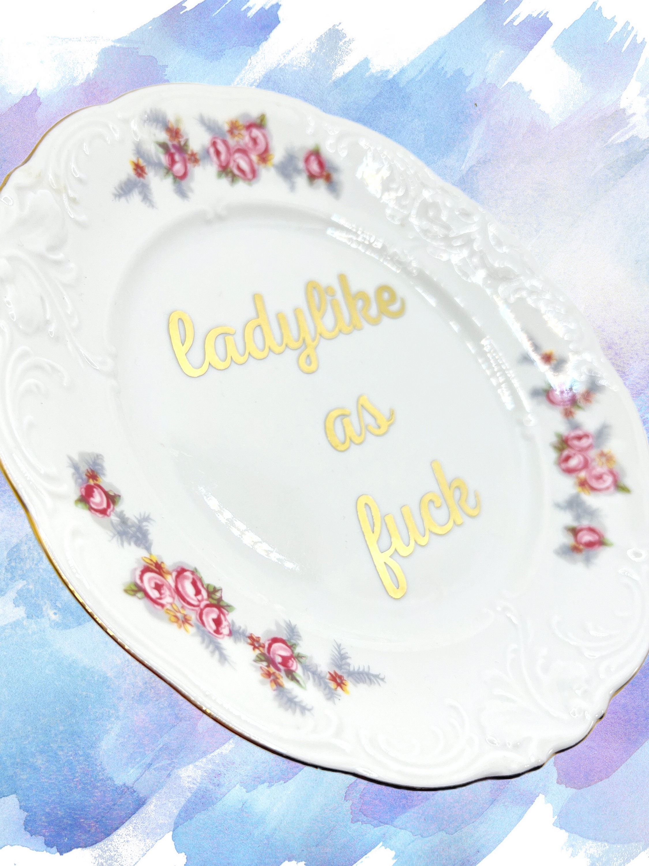 Ladylike AF 7.5 Decorative Plate Rude Antique Plate Decor Funny ...