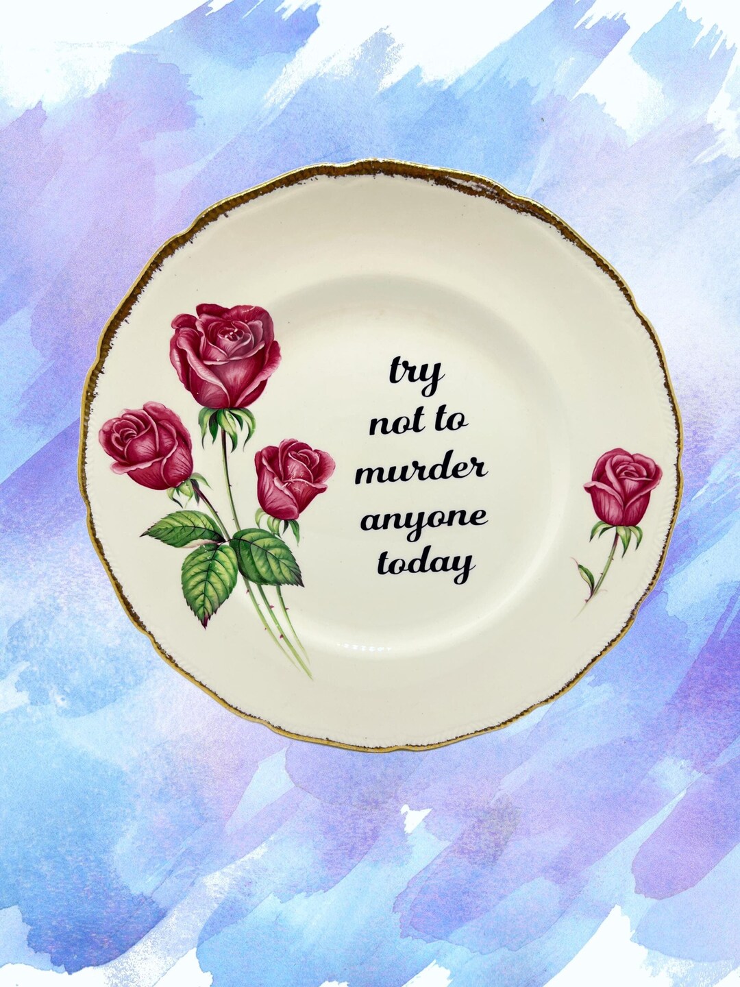 Try Not to Murder 10” Decorative Plate With Saying | Funny Rude Swear ...