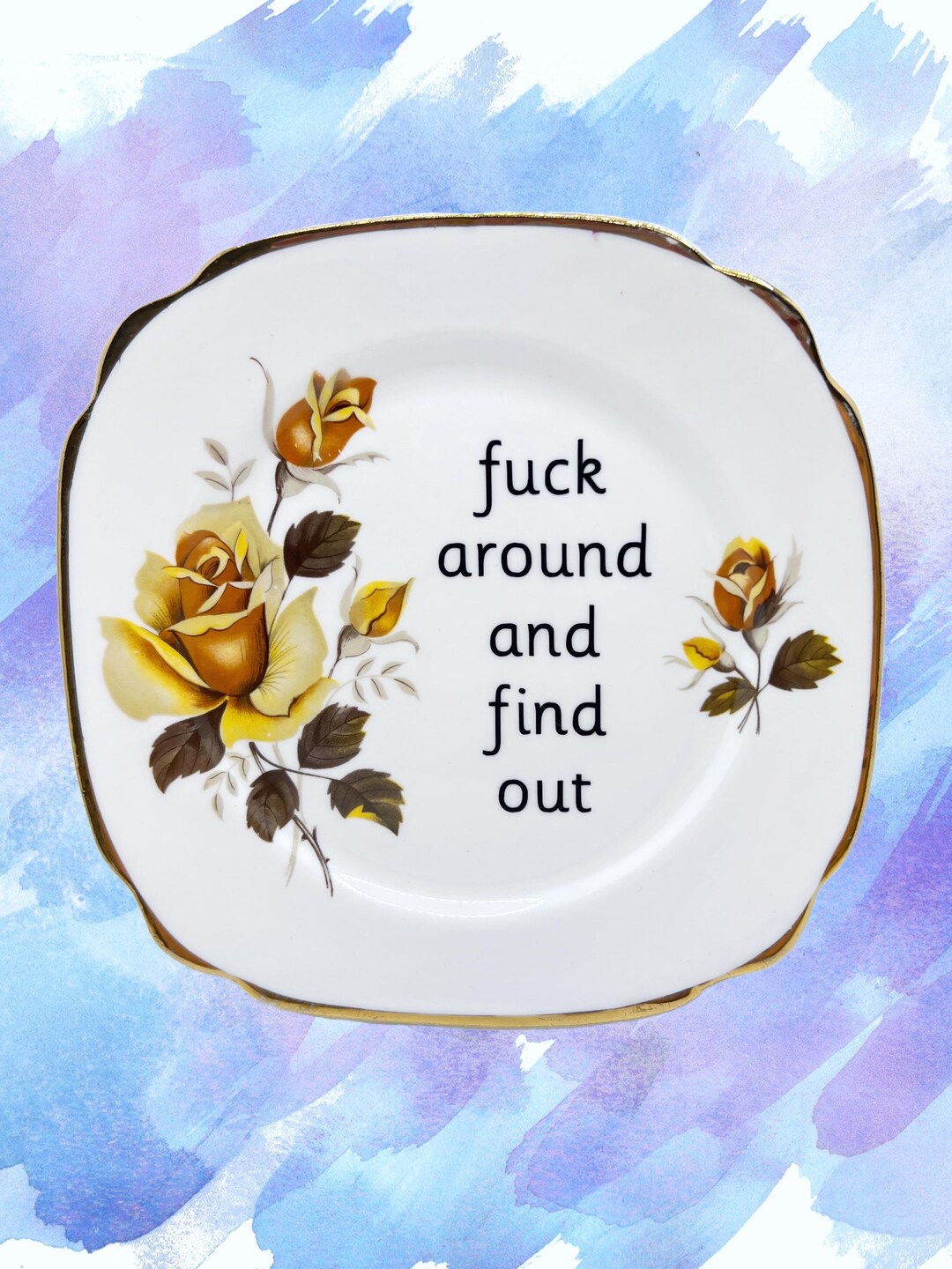 F Around 6” Decorative Plate | Funny Shelf Wall Decor | One of a Kind ...