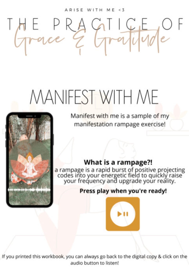 Manifest With Grace & Gratitude Workbook - Etsy