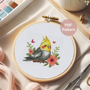 Cockatiel PDF Cross Stitch Pattern | Bird Cross Stitch Pattern ...