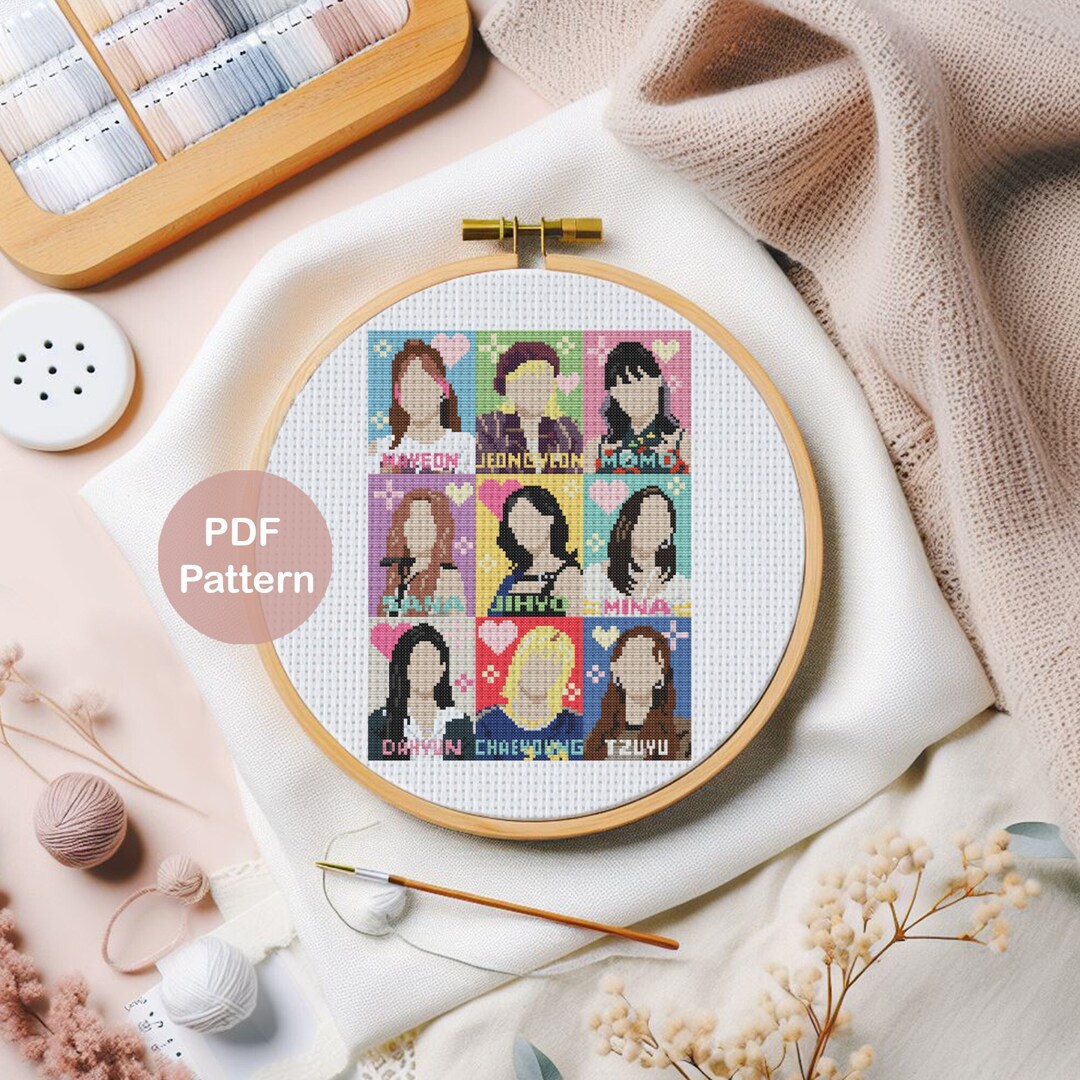 Twice Cross Stitch PDF Pattern Kpop Cross Stitch Pattern Instant ...