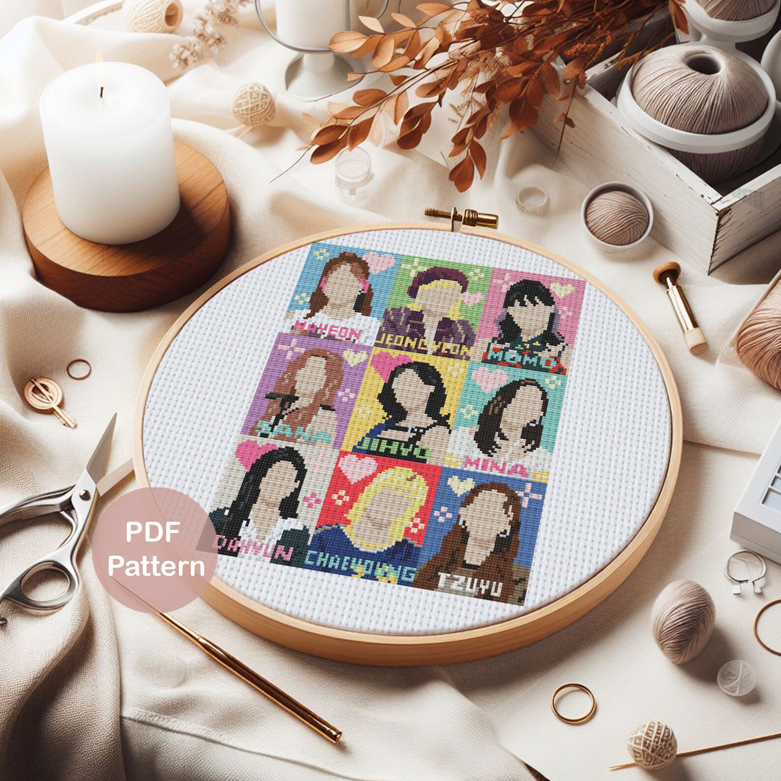 Twice Cross Stitch PDF Pattern Kpop Cross Stitch Pattern Instant ...