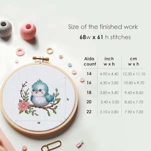 Blue Bird PDF Cross Stitch Pattern | Bird Cross Stitch Pattern ...
