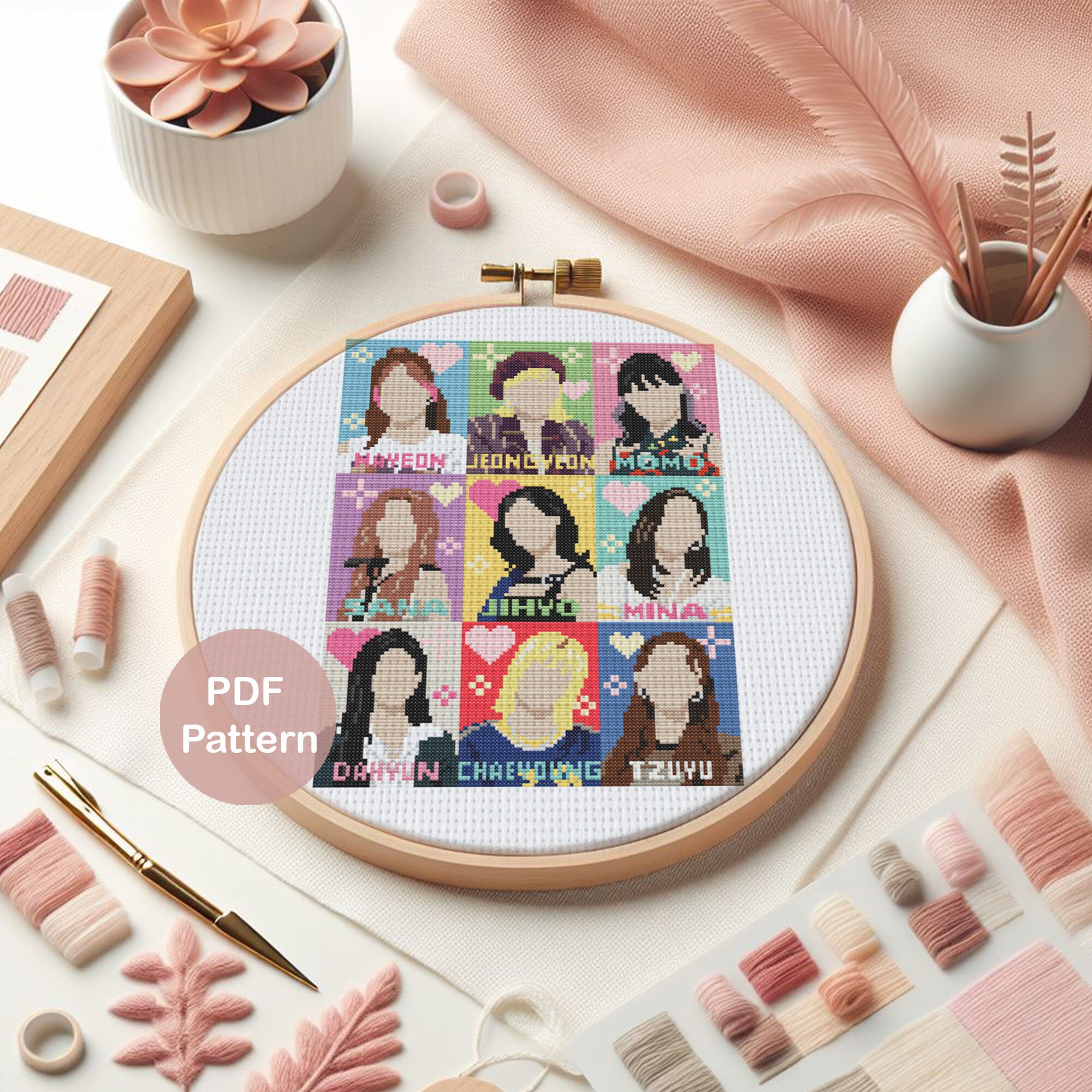 Twice Cross Stitch PDF Pattern Kpop Cross Stitch Pattern Instant ...