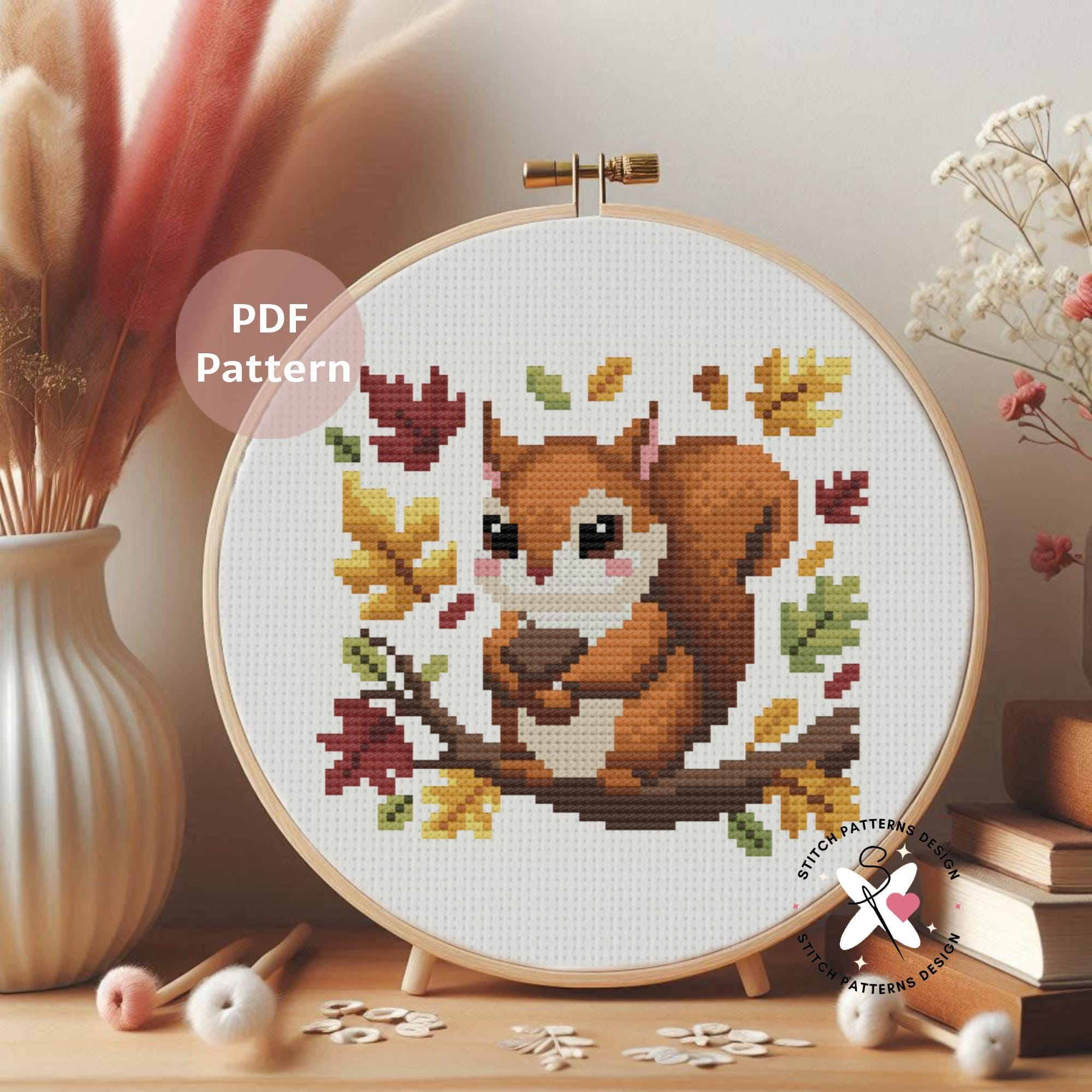 Squirrel Cross Stitch Pattern: Cute Animal Embroidery (PDF Pattern) - Etsy