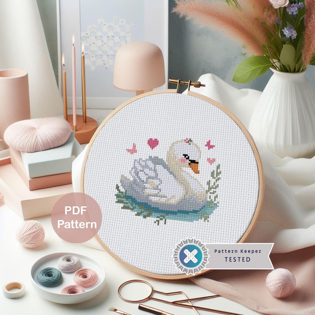 Swan PDF Cross Stitch Pattern | Bird Cross Stitch Pattern | Instant Download - Etsy