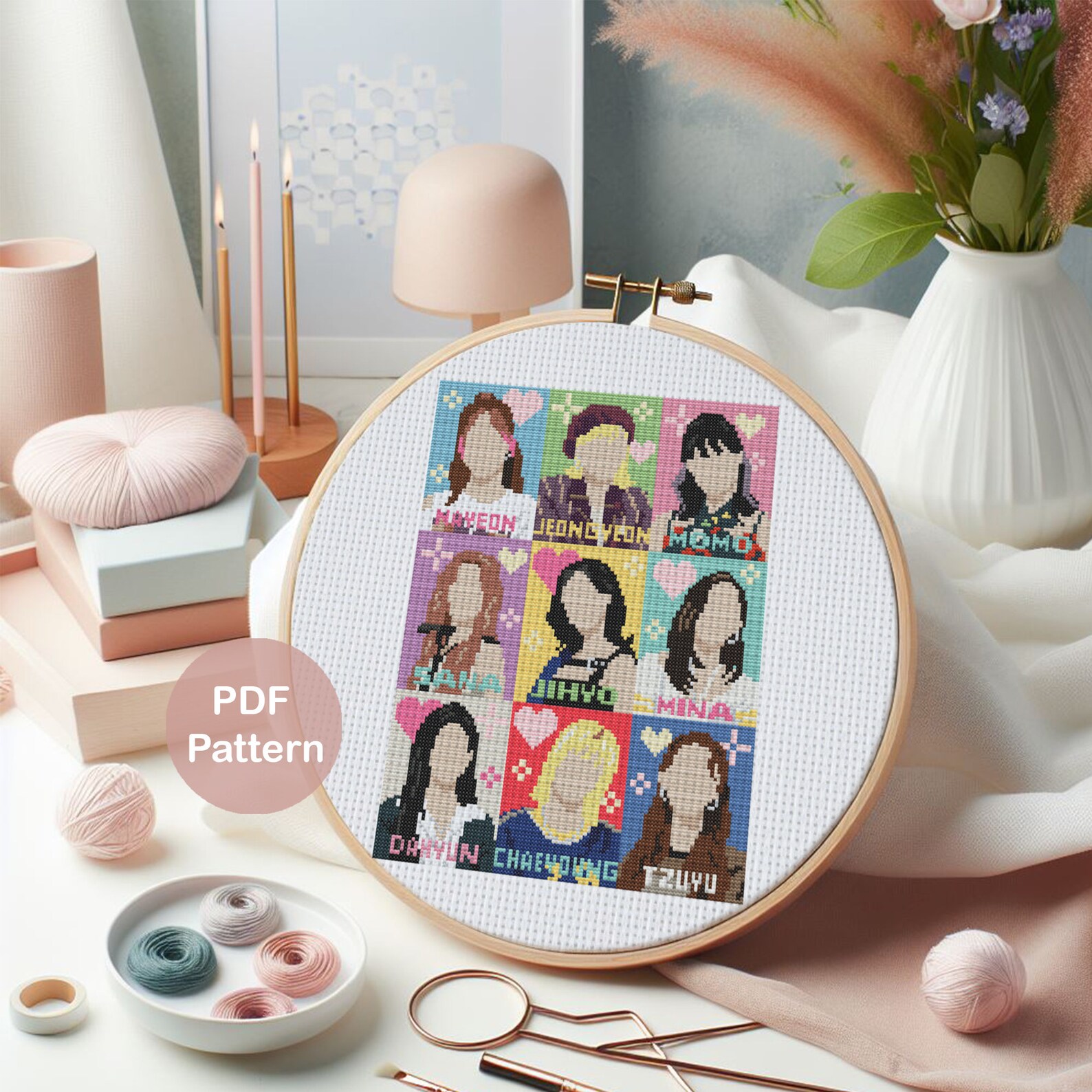 Twice Cross Stitch PDF Pattern Kpop Cross Stitch Pattern Instant ...