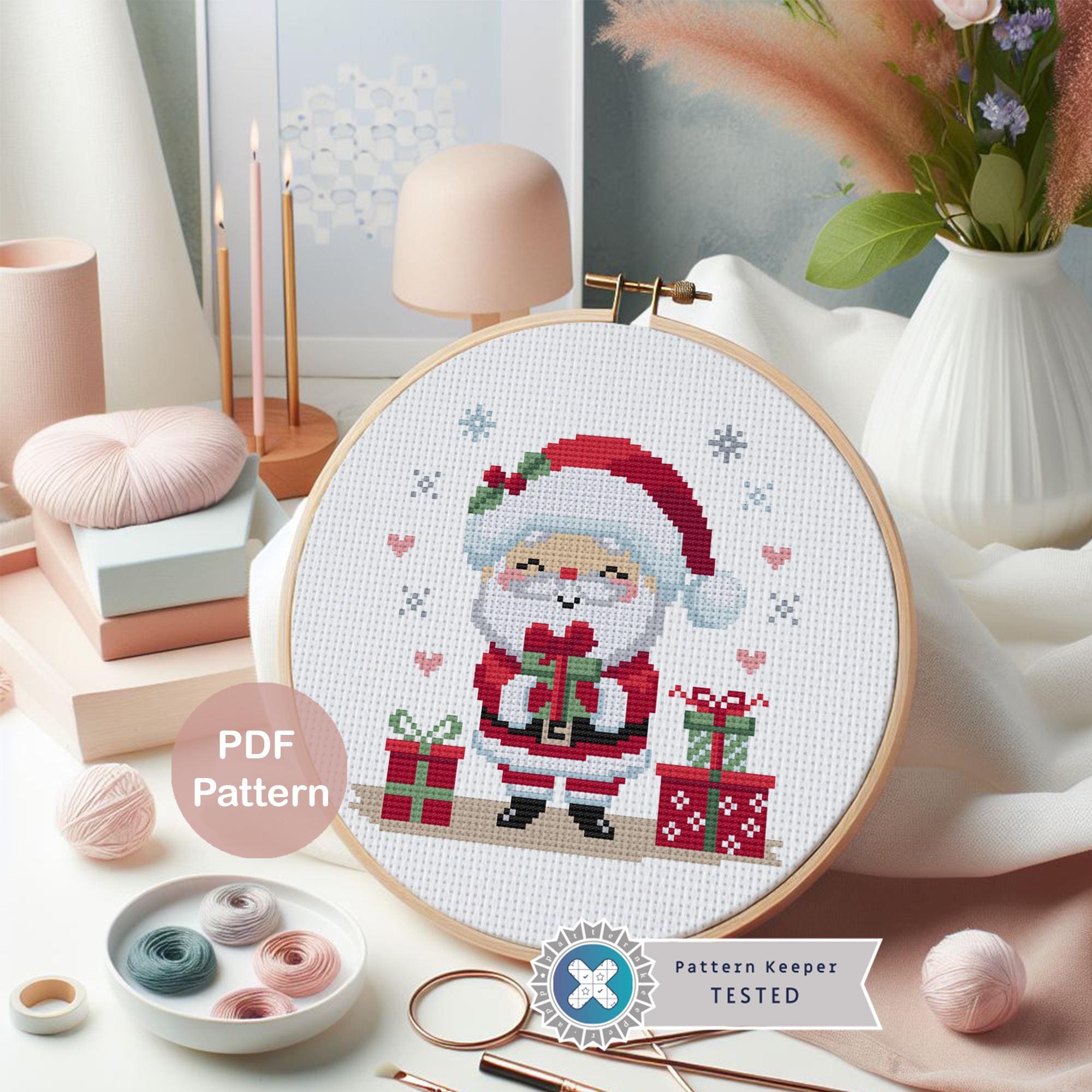 Santa Claus Cross Stitch Pattern: Christmas Embroidery Design (PDF ...